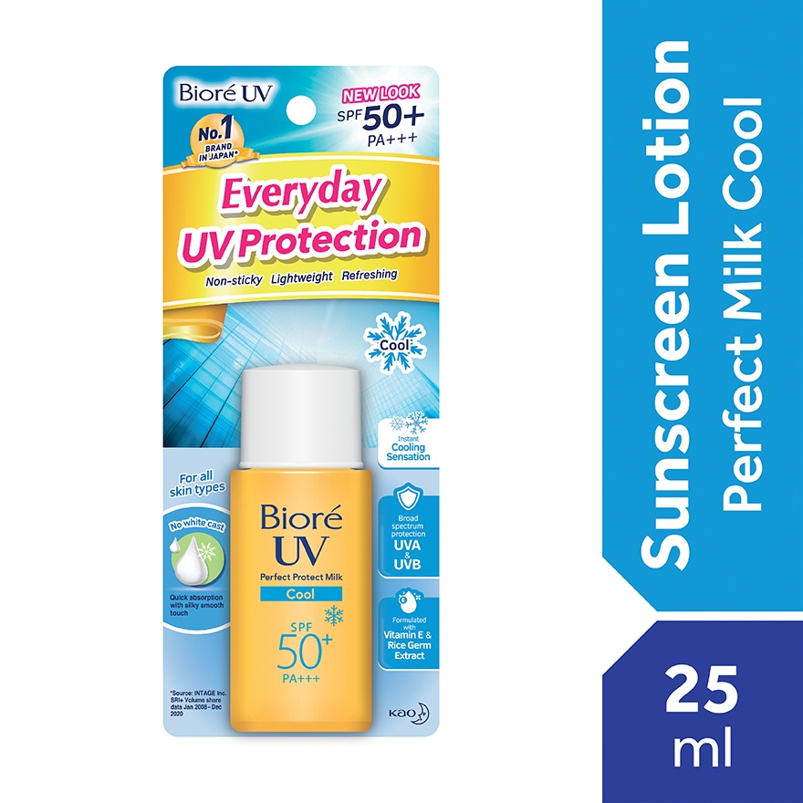 BIORE UV Perfect Milk Cool SPF50+ Daily Sunscreen (25ml) | Shopee Malaysia