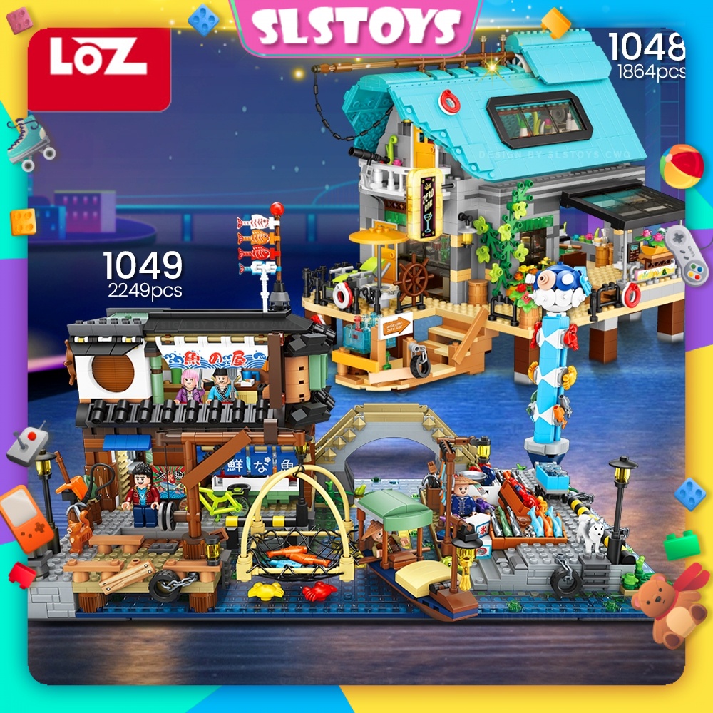 LOZ IDEAS Mini Block 1048 / 1049 Zero Bar Japanese Fish Market ...