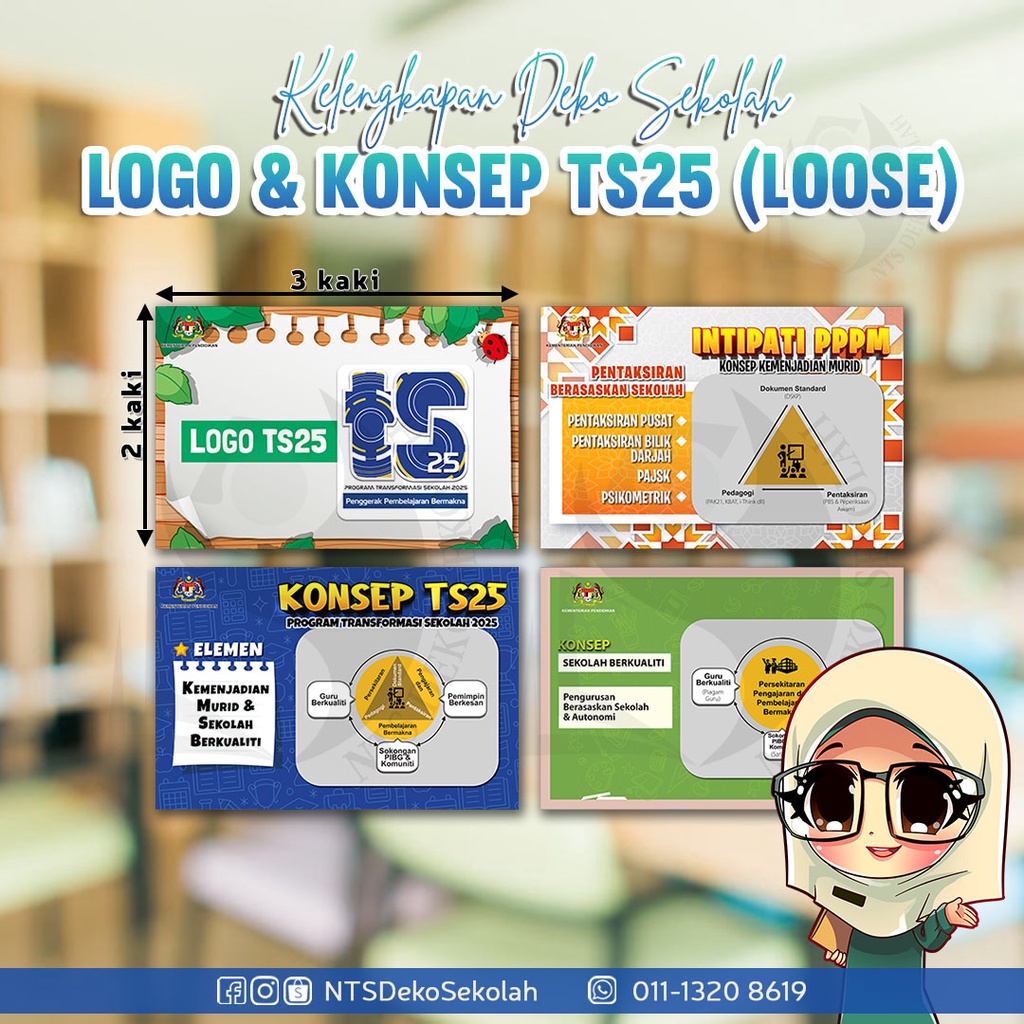 ⚡1 DAY SHIP⚡ BANNER TS25 - PROGRAM TRANSFORMASI SEKOLAH (LOGO TS25 ...