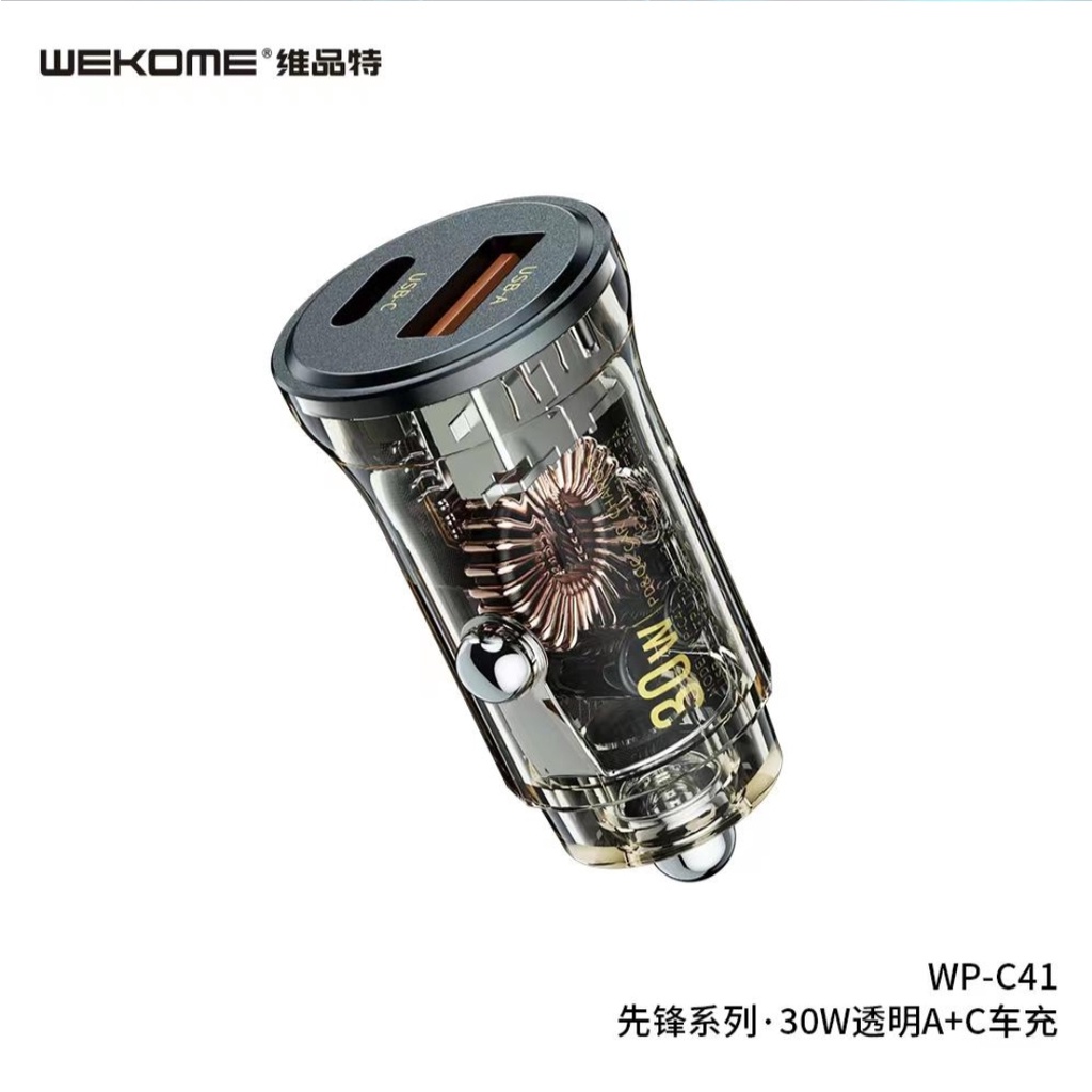 WEKOME WP-C41 Vanguard Series 30W Clear A+C Car Charger / WP-C40 15W ...