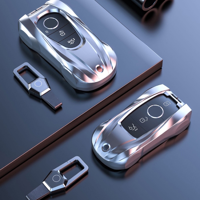 Metal Car Key Fob Case Cover Shell Suit For Mercedes Benz 2021 New C ...