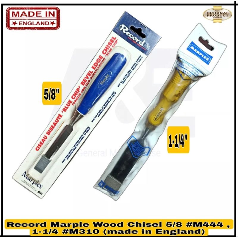RECORD MARPLE WOOD CHISEL 5/8” M444/ 1-1/4” M310 MADE IN ENGLAND ...