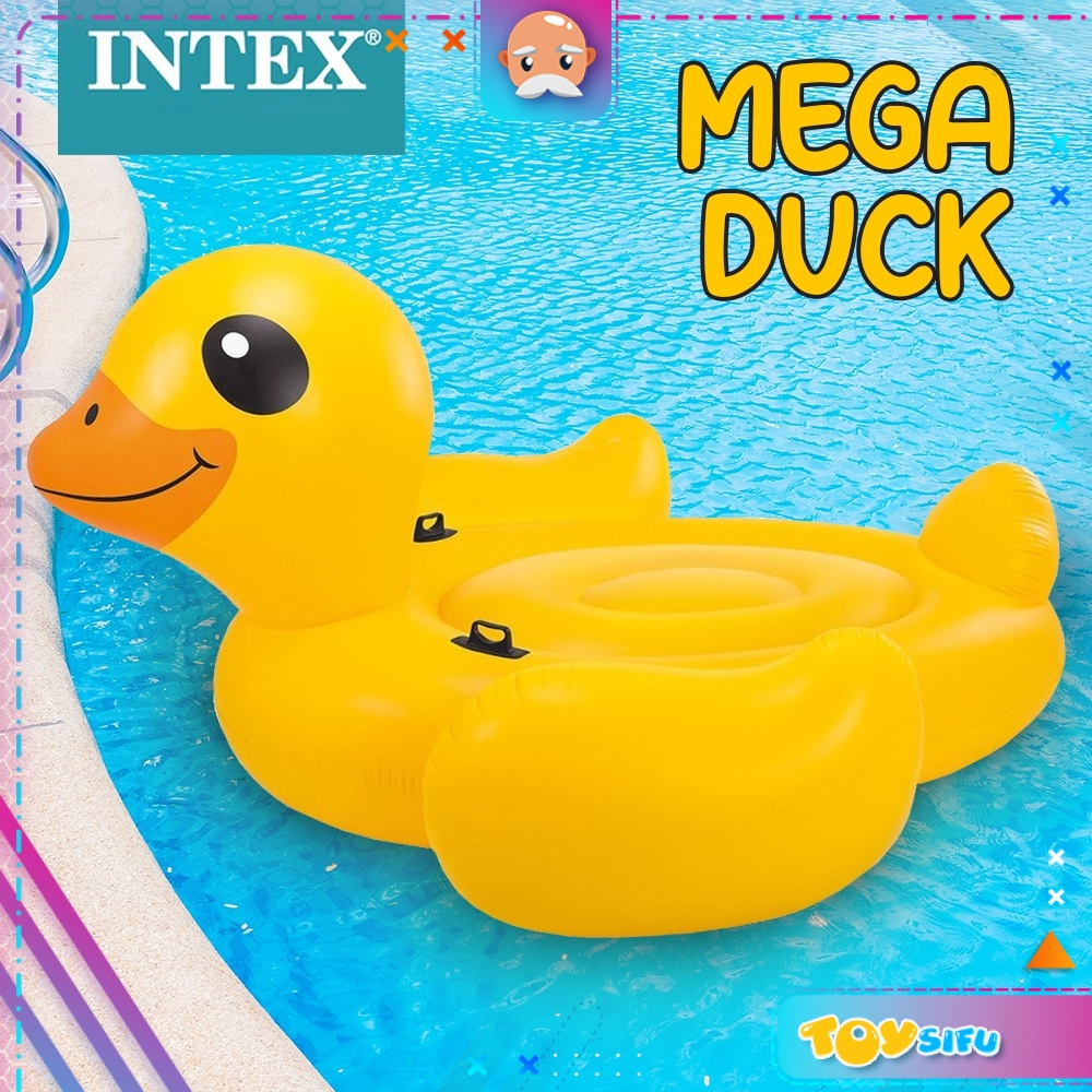 Intex 109x221cm Mega Float Yellow Duck Island Inflatable Boat IT ...