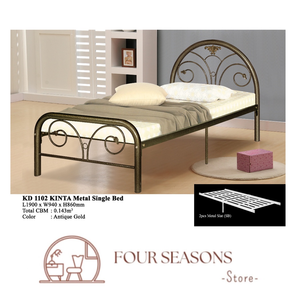 FREE SHIPPING Single Bed Frame/Metal Bed/Bedroom Furniture/Base/Bed ...