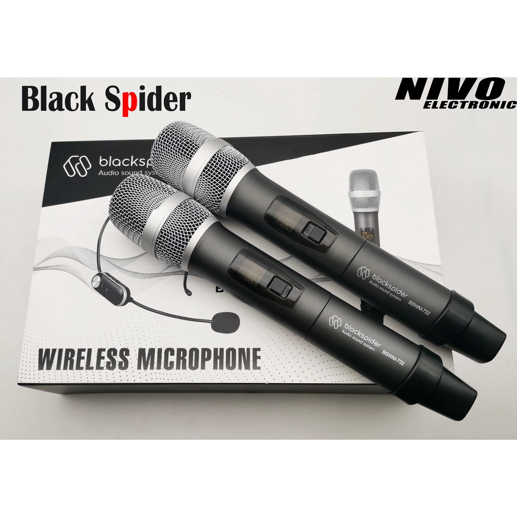 BLACK SPIDER [BSWM-732] DOUBLE UHF HANDHELD MICROPHONE (2H) | Shopee Malaysia