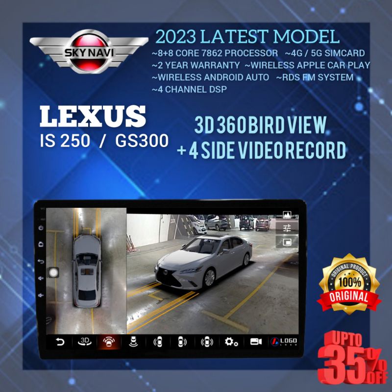 LEXUS IS250 / GS300 CAR ANDROID PLAYER WITH 360 BIRD VIEW CAMERA ...
