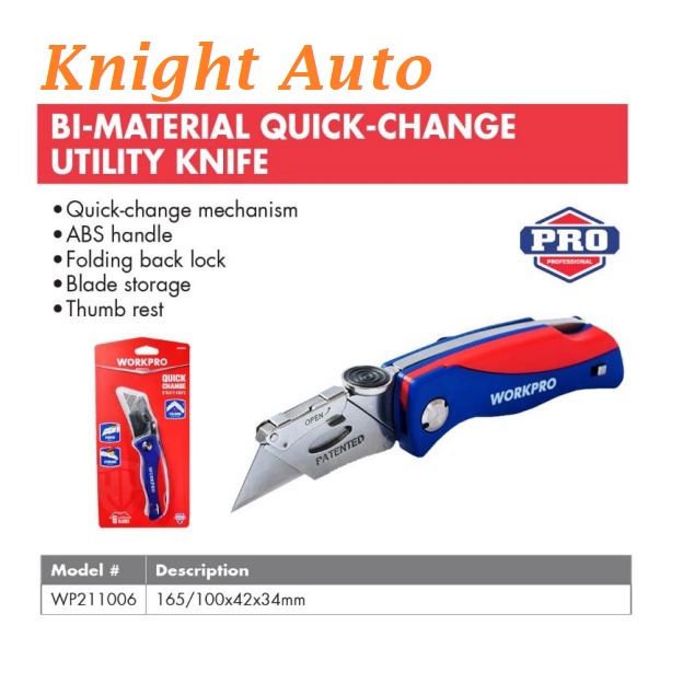 WORKPRO WP211006 Quick-Change Folding Utility Knife | Shopee Malaysia