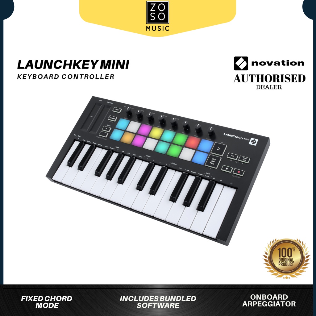 NOVATION LAUNCHKEY MINI MK3 KEYBOARD CONTROLLER (25-MINI-KEY/ MIDI CONTROLLER/ ZOSO MUSIC ...