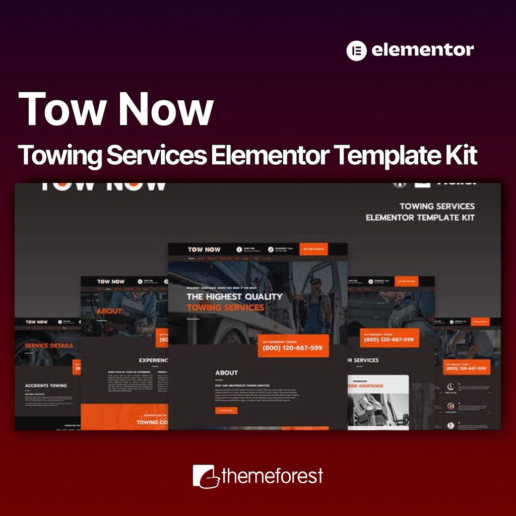 Tow Now - Towing Services Elementor Template Kit - (Themeforest Best Sellers) (Premium) | Shopee ...