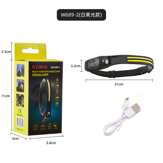 USB Charging Waterproof LED Headlamp Source Running Head-Mounted Light ...