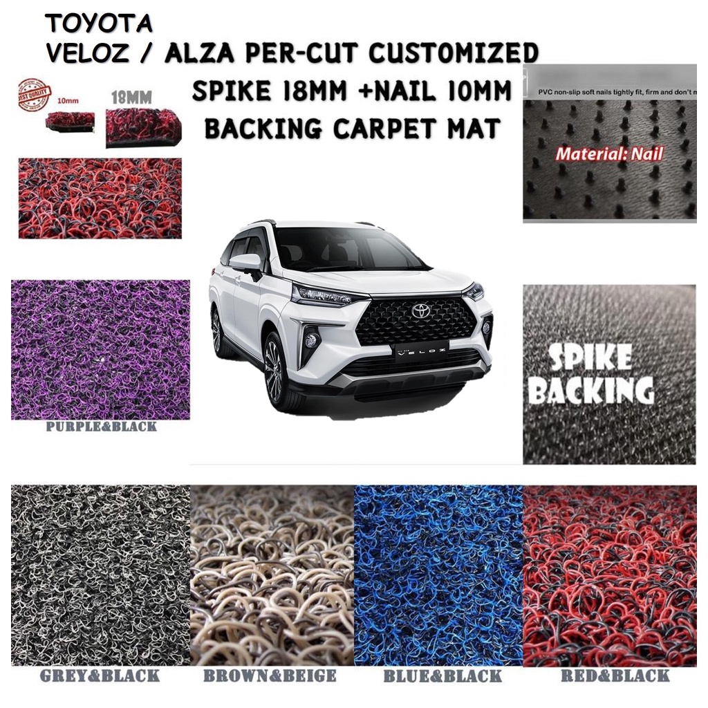 TOYOTA VELOZ / PERODUA ALZA 2022 - 2024 PER-CUT SPIKE 18MM +/- BACKING ...