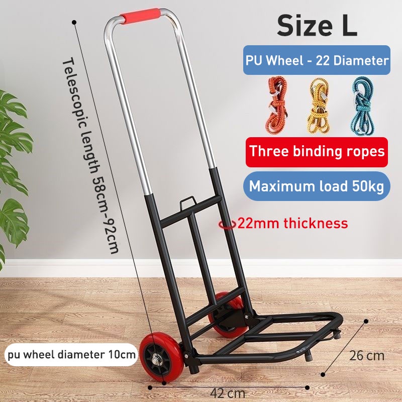 Foldable Trolley Hand Truck 6 Wheels Climb Stairs Troli Barang Pasar Malam Troli Heavy Duty ...