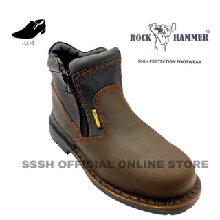 💯ORIGINAL ROCK HAMMER SAFETY SHOE/BOOT MID HIGH CUT DOUBLE ZIP/KASUT ...