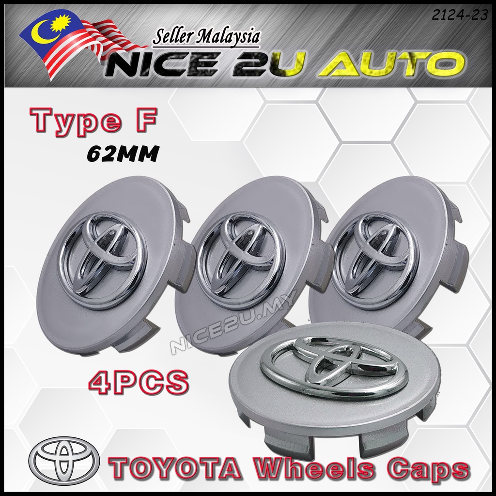Toyota 57mm 62mm Rim Cap Vios Avanza Innova Camry Alphard Sport Rim ...