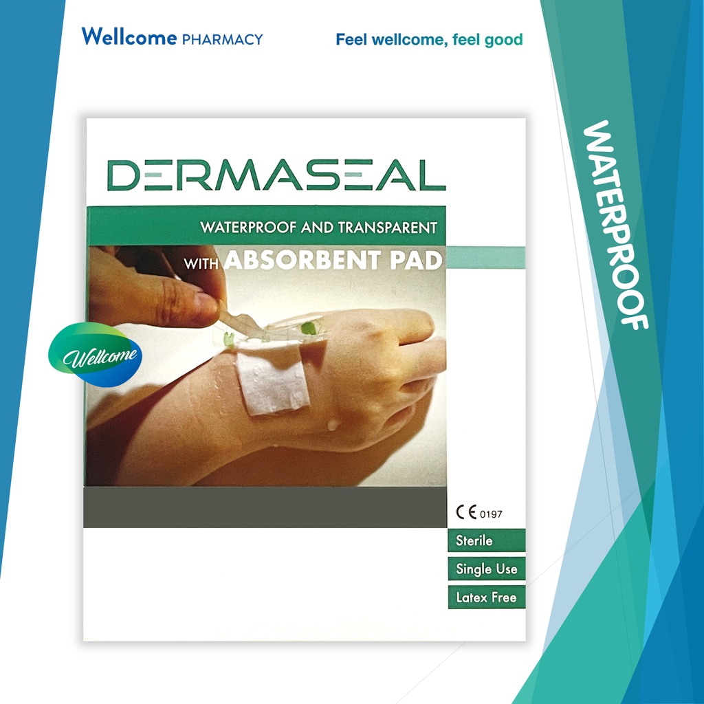 Dermaseal Sterile Waterproof Dressing With Absorbent Pad (6cm x 7cm ...