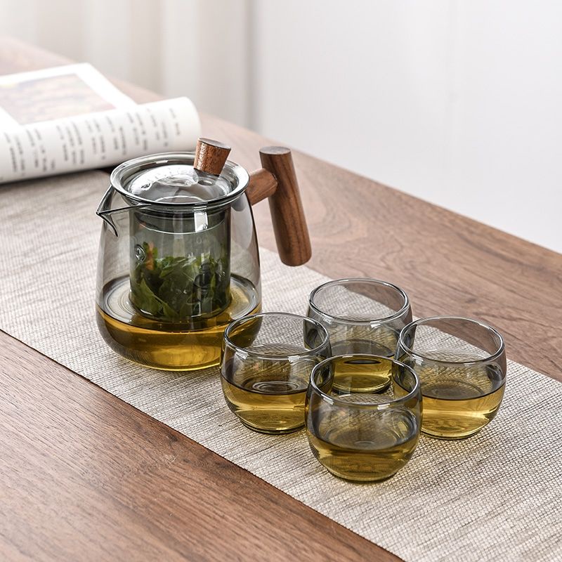 Japanese-style glass filter teapot Heat-resistant teapot glass Tea ...