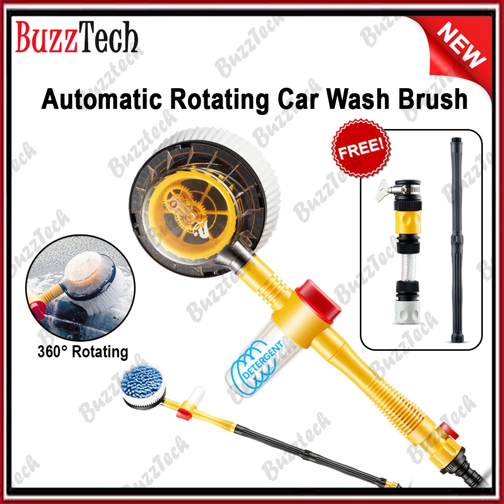 BuzzTech Automatic Rotating Car Wash Brush 360° Auto Spin Cleaning ...