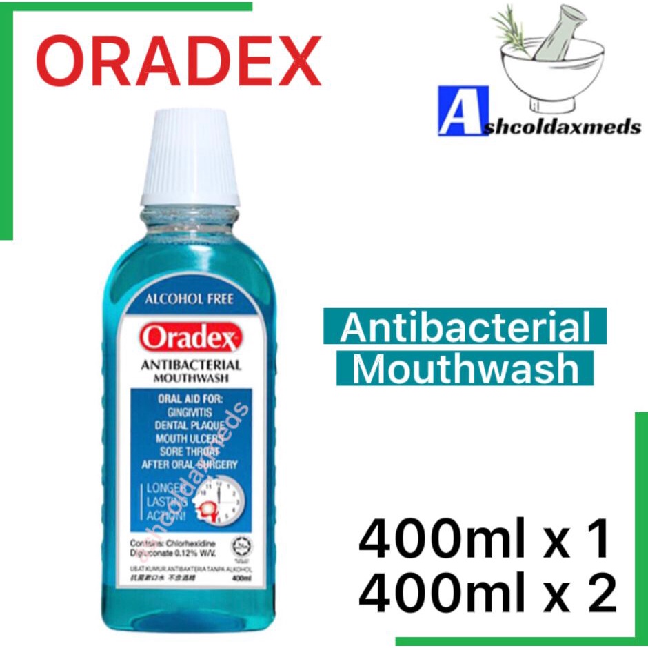 Oradex Antibacterial Mouthwash 400ml EXP07/2027 | Shopee Malaysia