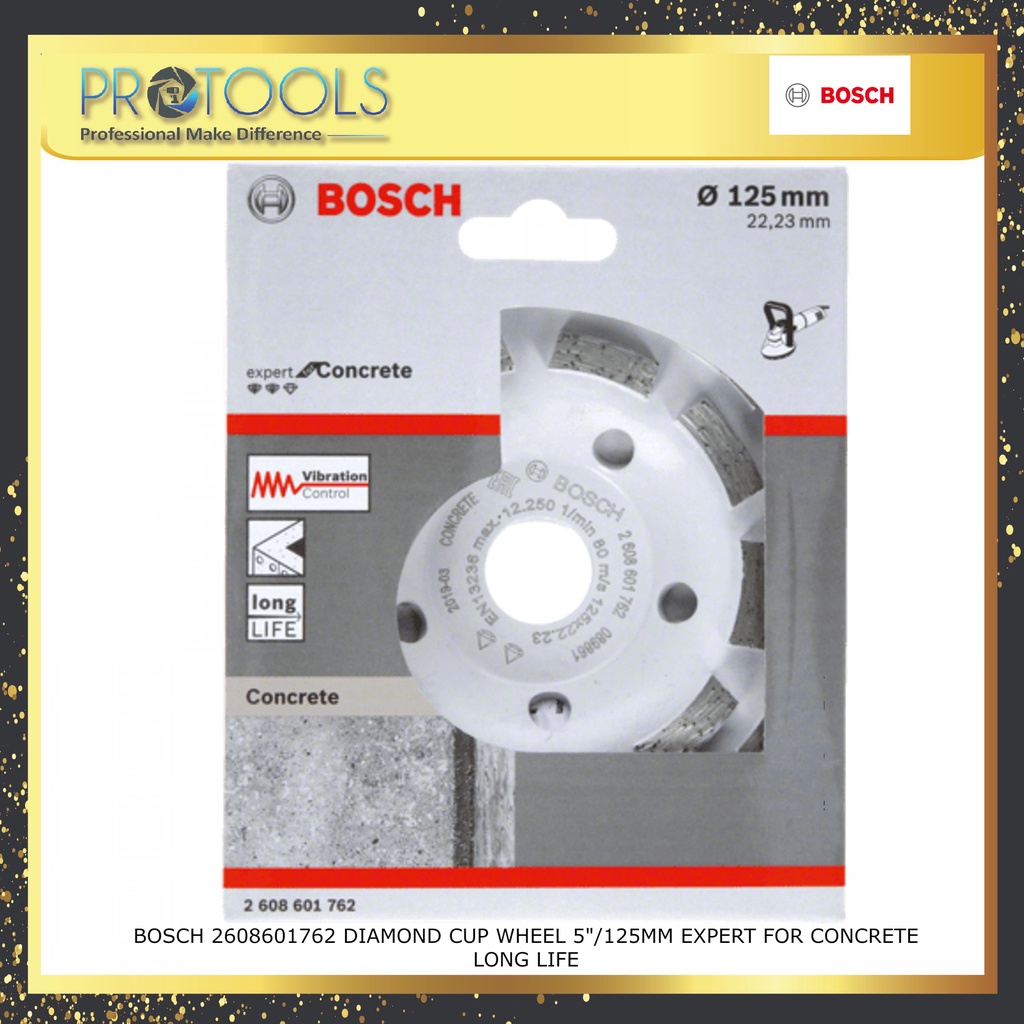 BOSCH 2608601762 DIAMOND CUP WHEEL 5"/125MM EXPERT FOR CONCRETE LONG ...