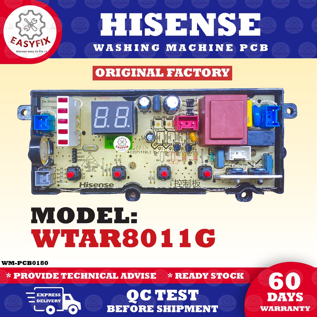 (ORIGINAL) WTAR8011G HISENSE WASHING MACHINE PCB BOARD (CONTROL BOARD ...