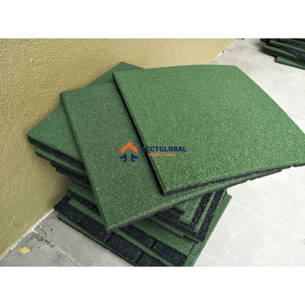 BEST SELLING 25MM GYM MATS | PLAYGROUND SAFETY RUBBER MATS TILES GREEN ...