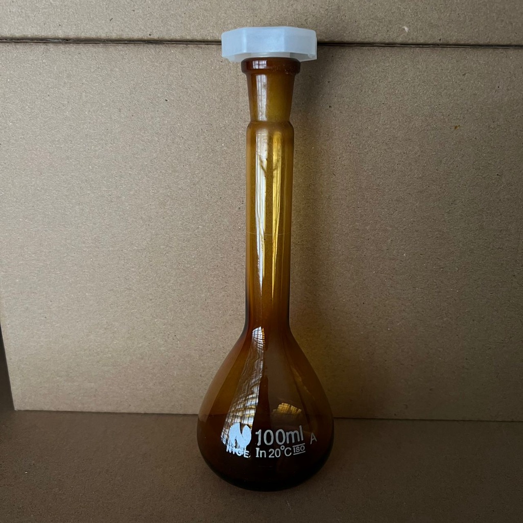 Class A Volumetric Flask Amber (100ml - 1000ml) with plastic stopper ...