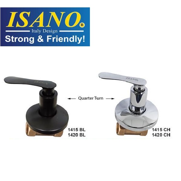 ISANO CONCEALED STOP COCK BLACK AND CHROME - 1415BL / 1420BL / 1415CH ...