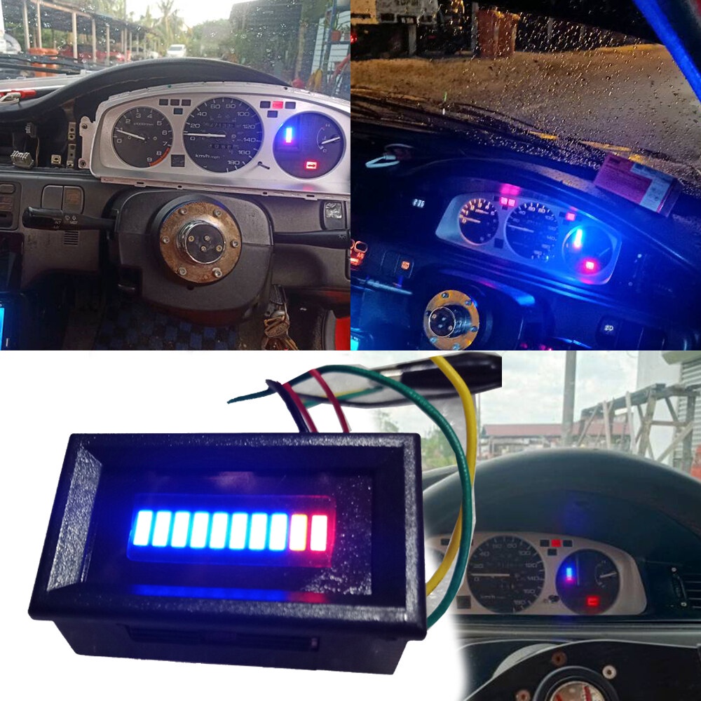 12V Universal Motorcycle Car Oil scale meter LED Oil Fuel level ...