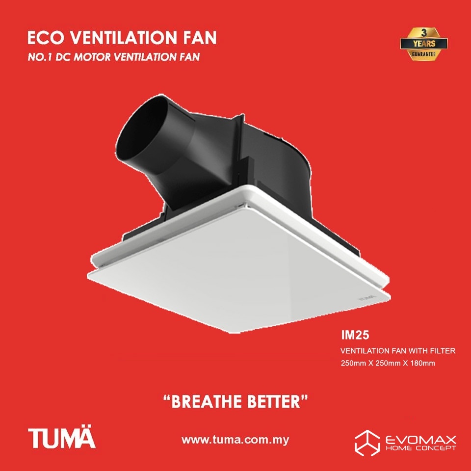IM25 TUMA ECO DC MOTOR VENTILATION FAN EXHAUST FAN | Shopee Malaysia