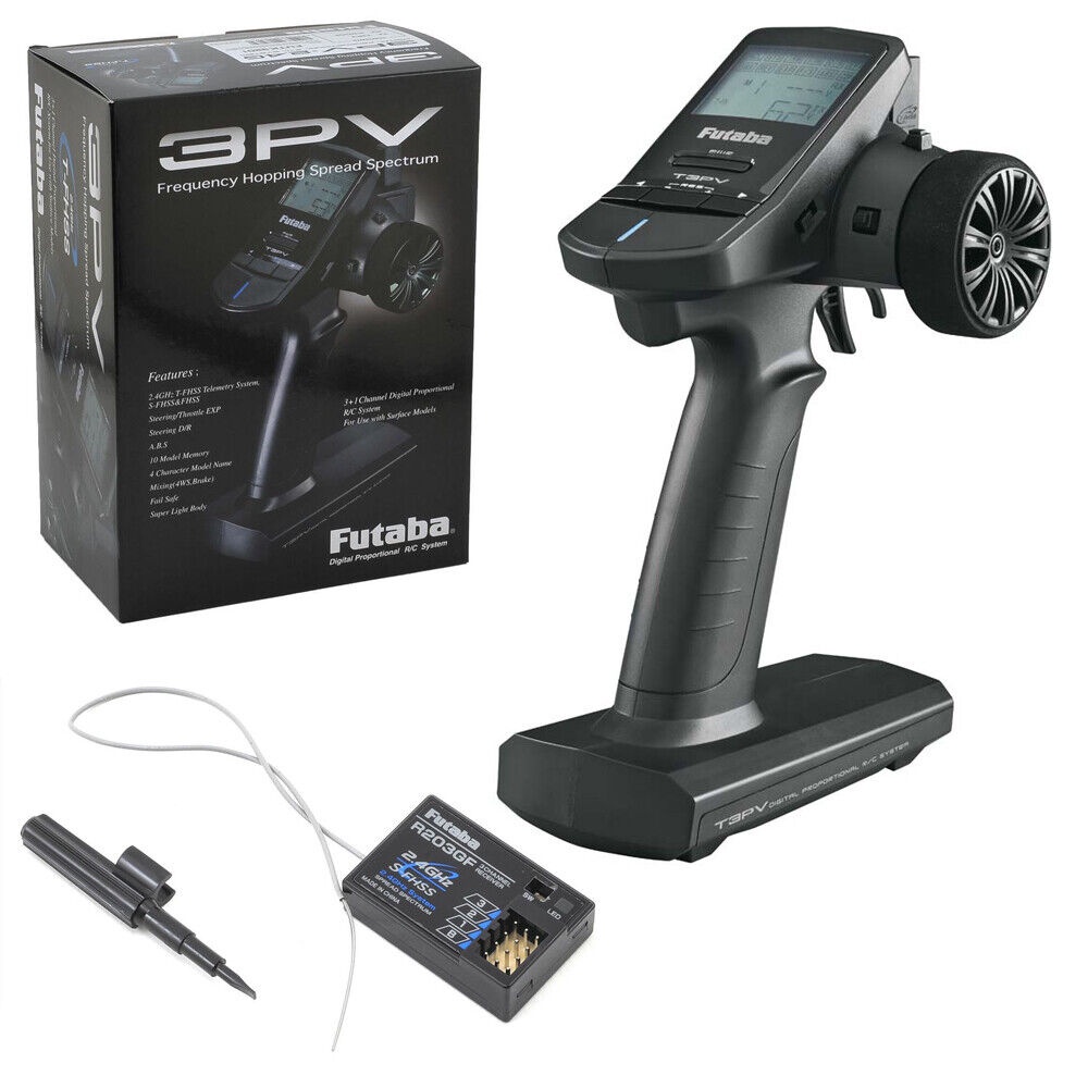 Futaba 3PV 3+1 Channel T-FHSS Computer Radio System Transmitter w ...