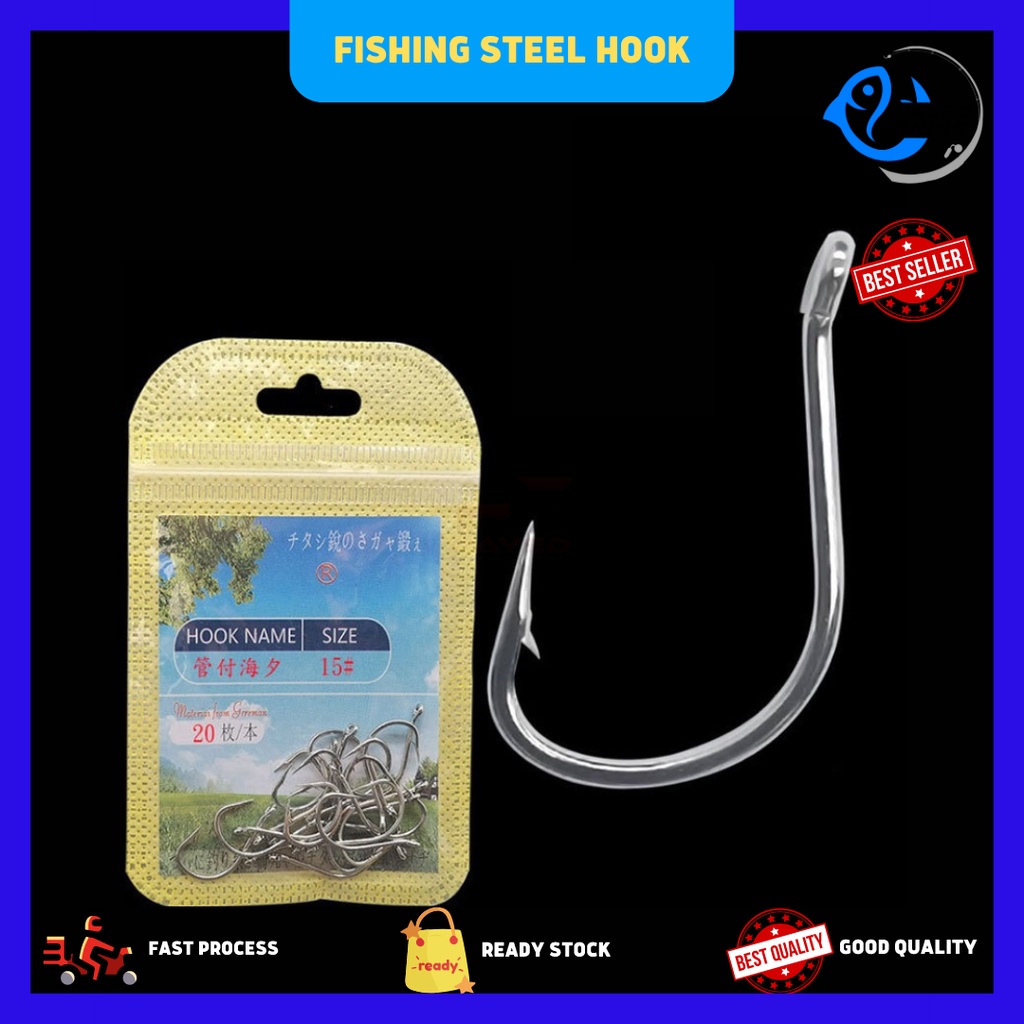 Matakail Tajam Barbed Hook untuk Ikan saiz Tapak Tangan Keatas (Satu ...