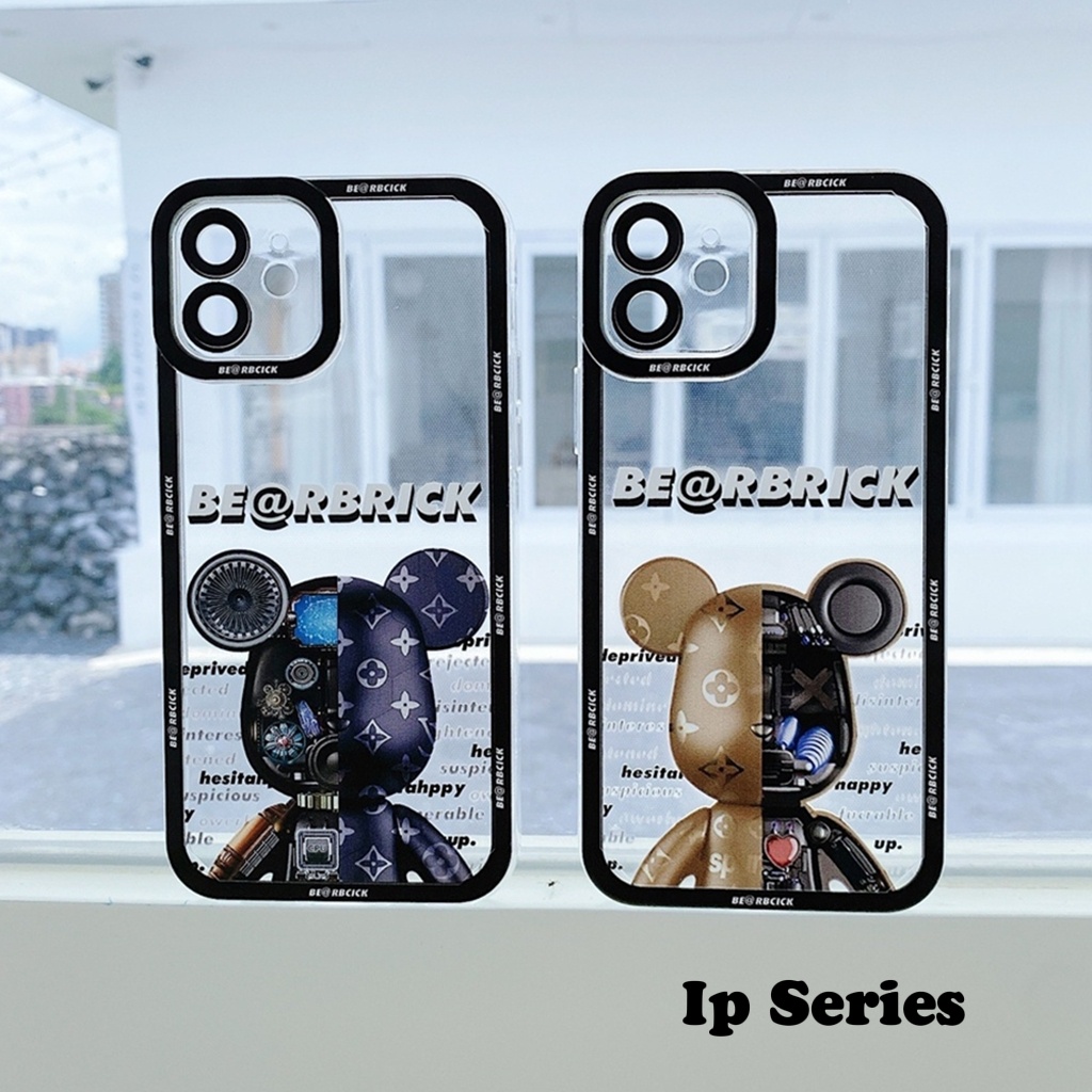 Casing IP 13 13 Pro 13 Pro Max Bear Fashion Transparent Brick Couple ...