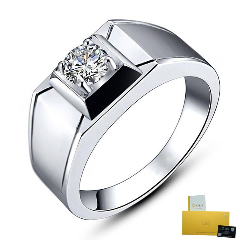 [with Gra Certificate]S925 Silver Moissanite Men's Rings Classic Four ...