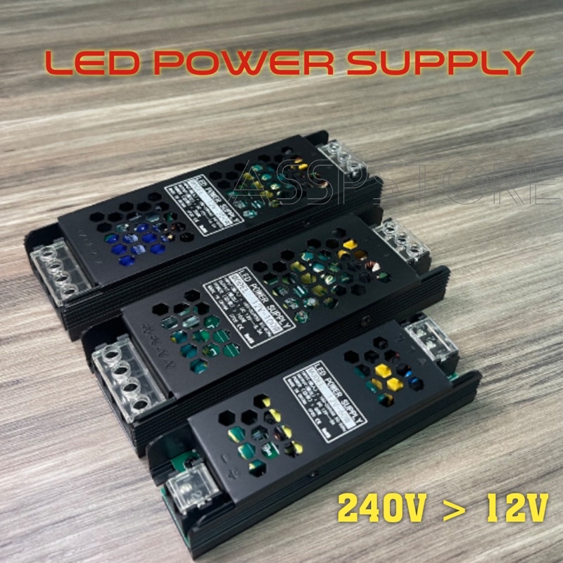 Ultra Thin 12V LED POWER SUPPLY 5A / 8.3A / 16.6A 60W / 100W / 200W For ...