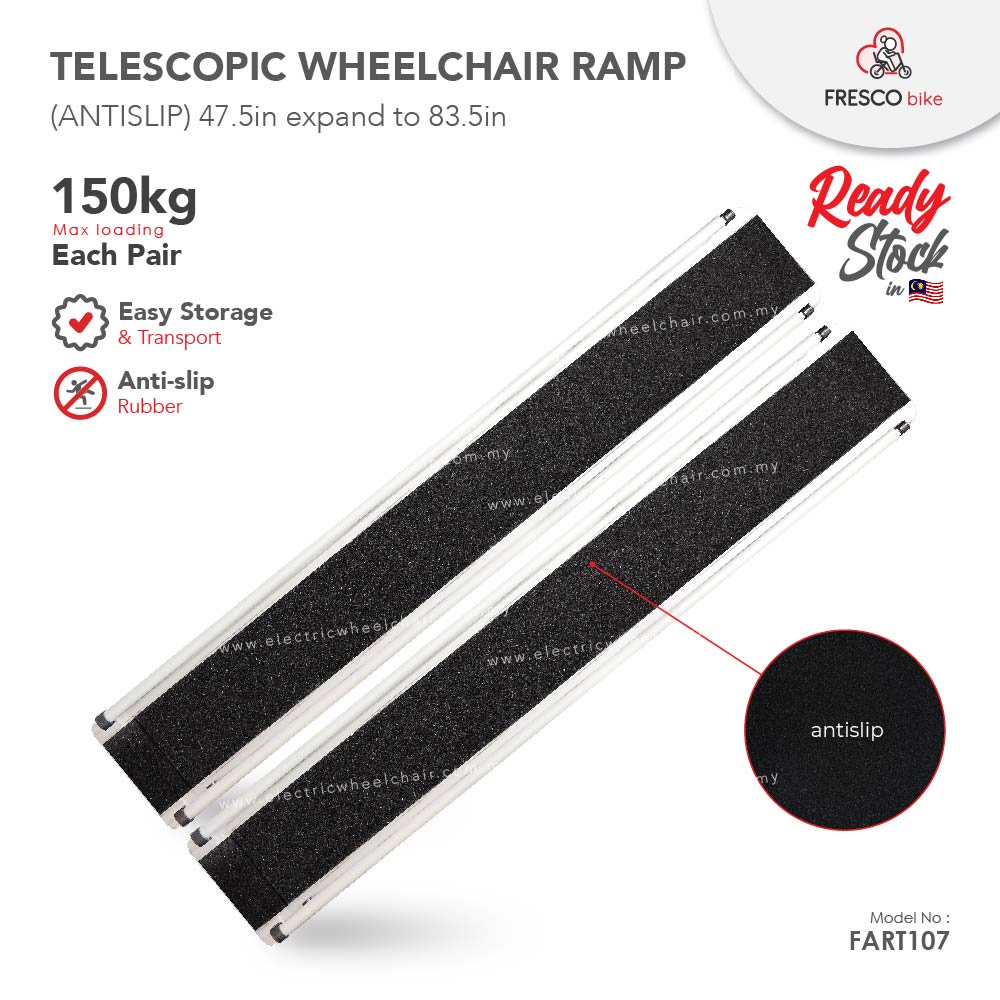 FART107 Telescopic Aluminium Wheelchair Ramp 150kg Capacity each pair ...