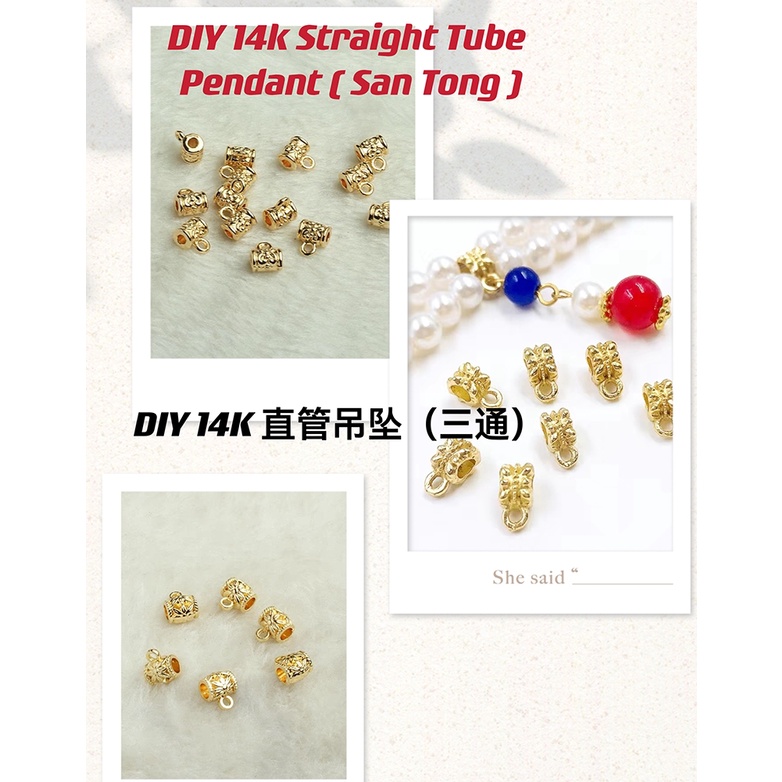DIY 14K Gold Color Retention Bracelet/Pendants/Necklace/Earrings Accessories (San Tong)14K DIY ...