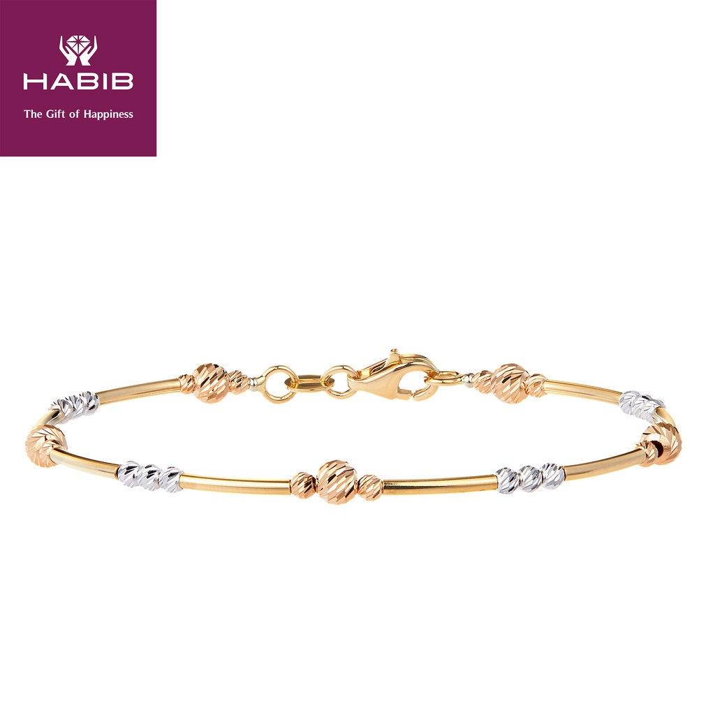 HABIB Oro Italia 916 Yellow, White and Rose Gold Bangle GB86810820-TI ...