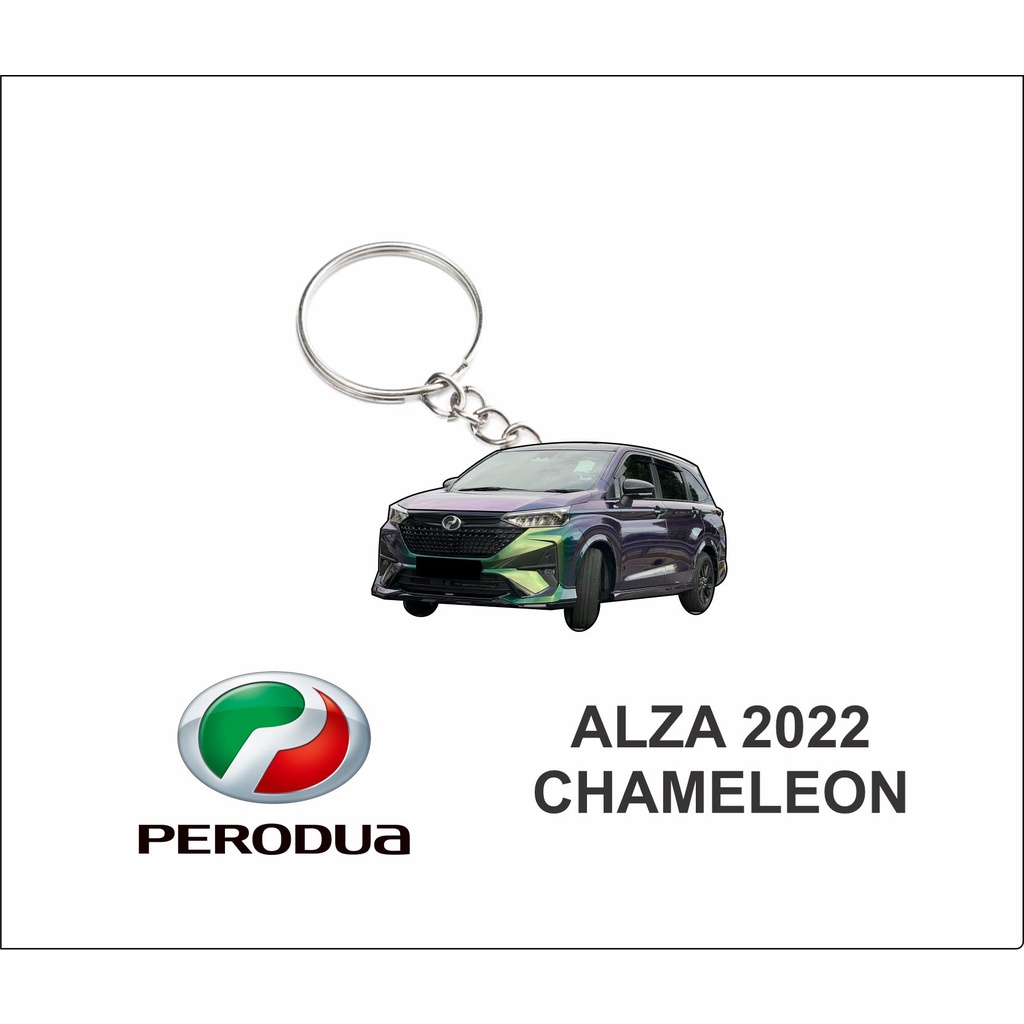 perodua alza 2022 Chameleons hikau purple keychain 2d | Shopee Malaysia