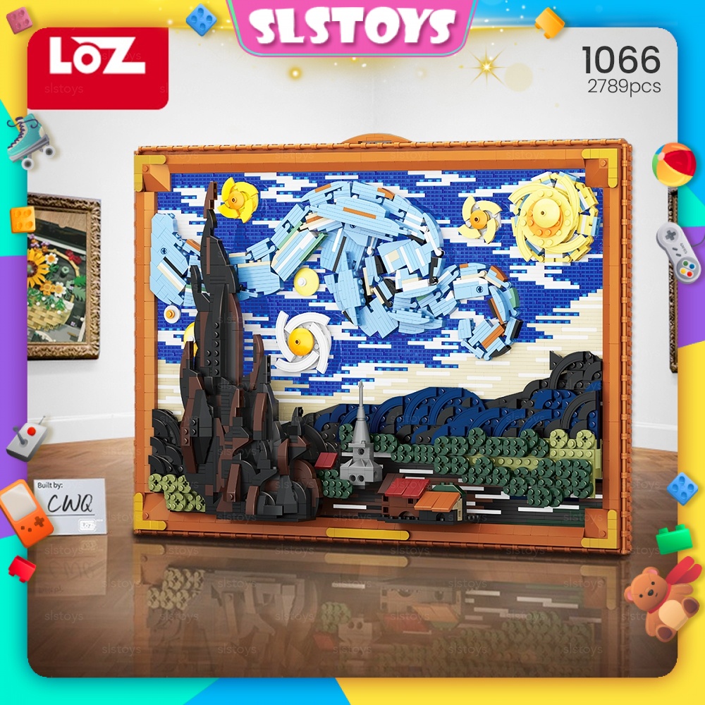 LOZ IDEAS Mini Block 1066 The Starry Night Van Gogh Famous Art Painting ...