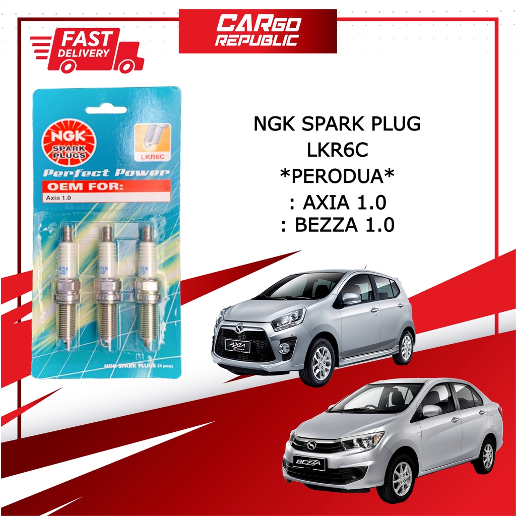 Perodua Axia 1.0 , Bezza 1.0 (LKR6C) NGK Original Spark Plug Set ...