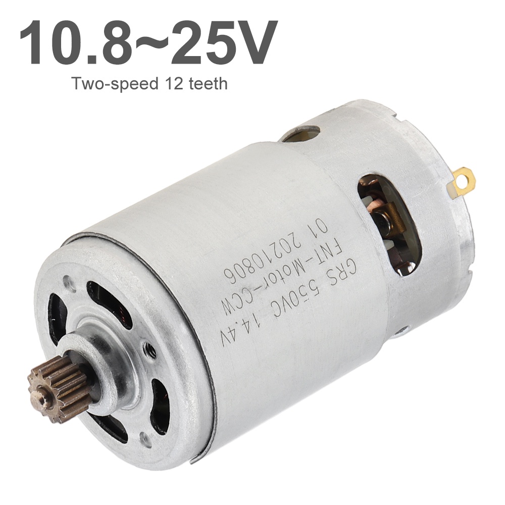 RS550 DC Motor 10.8 - 25V 21500 - 29000RPM with Two-speed 12 Teeth and ...