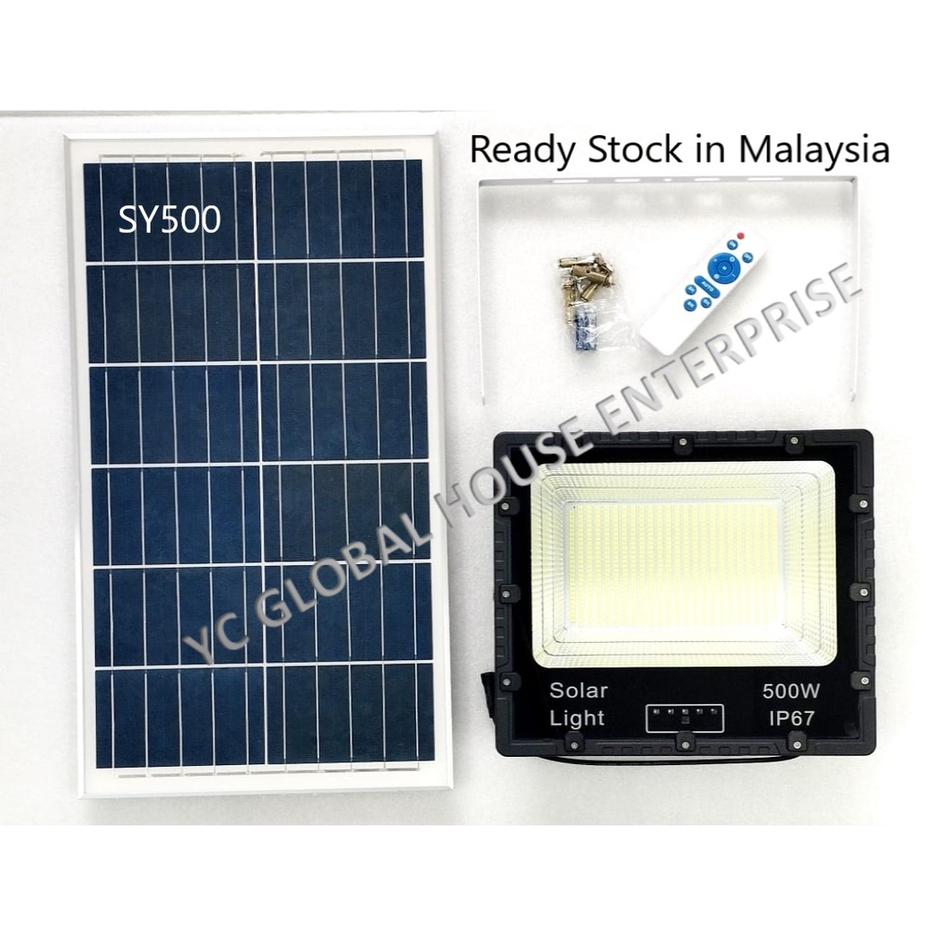 SY 500 New Version Solar Panel LED Spotlight Floodlight 500W (Ready ...