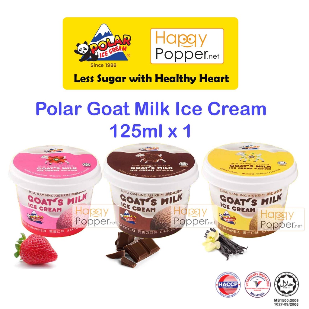 Happypopper Polar Ice Cream Goat Milk 125 ml Susu kambing Chocolate ...