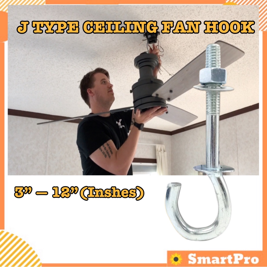 J Type Ceiling Fan Hook Kipas Siling Hook Fan Bracket | Shopee Malaysia