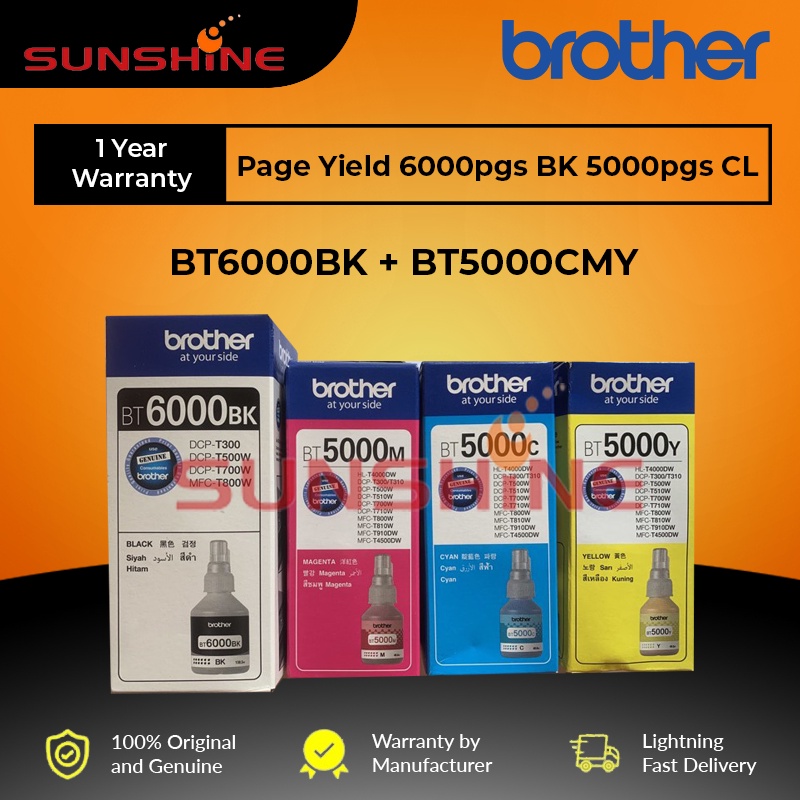 Brother BTD60BK/BT6000BK + BT5000 Refill Ink (BTD-60 BTD60 T310/T510W ...