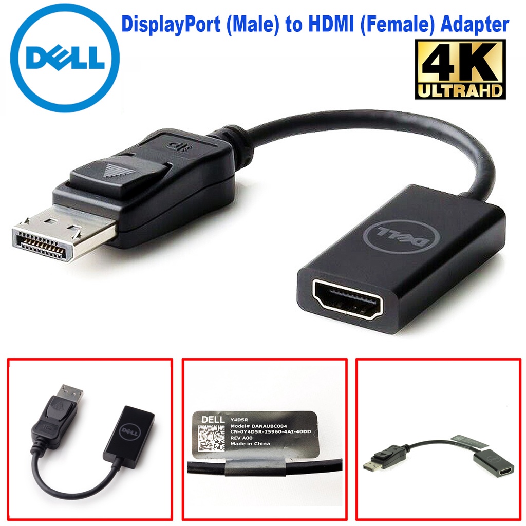 Original Dell 4K DisplayPort DP Male to hdmi Female Adapter ...
