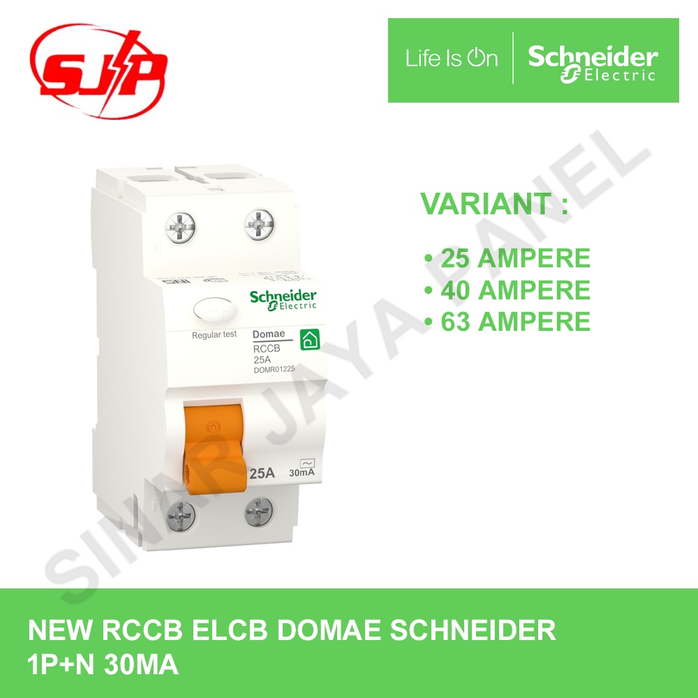 Rccb / ELCB NEW DOMAE SCHNEIDER 1P+N 30MA 25A 40A 63A ORIGINAL | Shopee ...