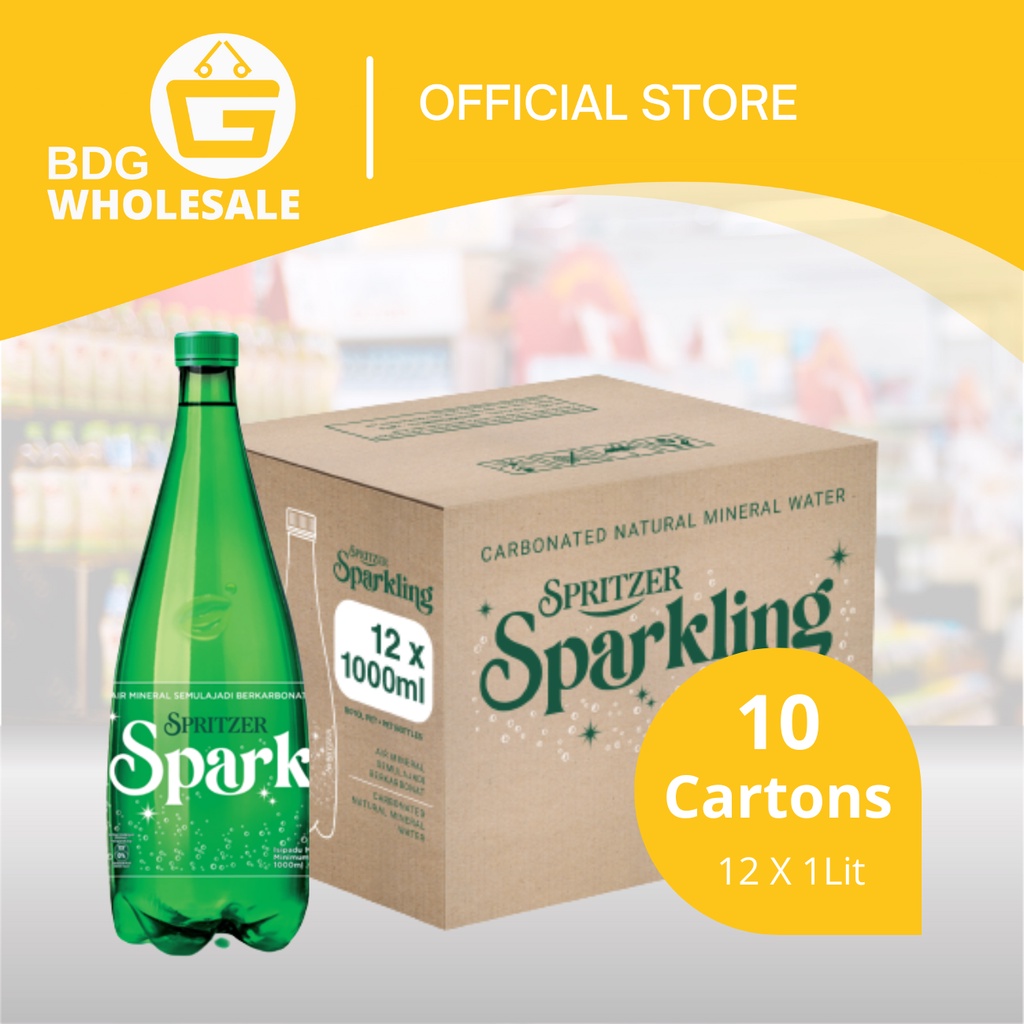 Spritzer Sparkling Natural Mineral Water 12 x 1Lit | Shopee Malaysia