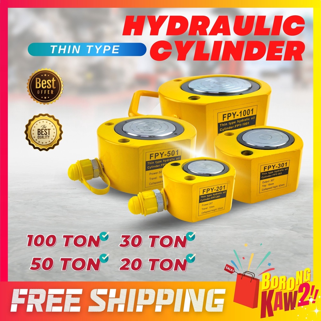 Thin Type Hydraulic Cylinder FPY 20T / 30T / 50T / 100T Lifting Tool ...
