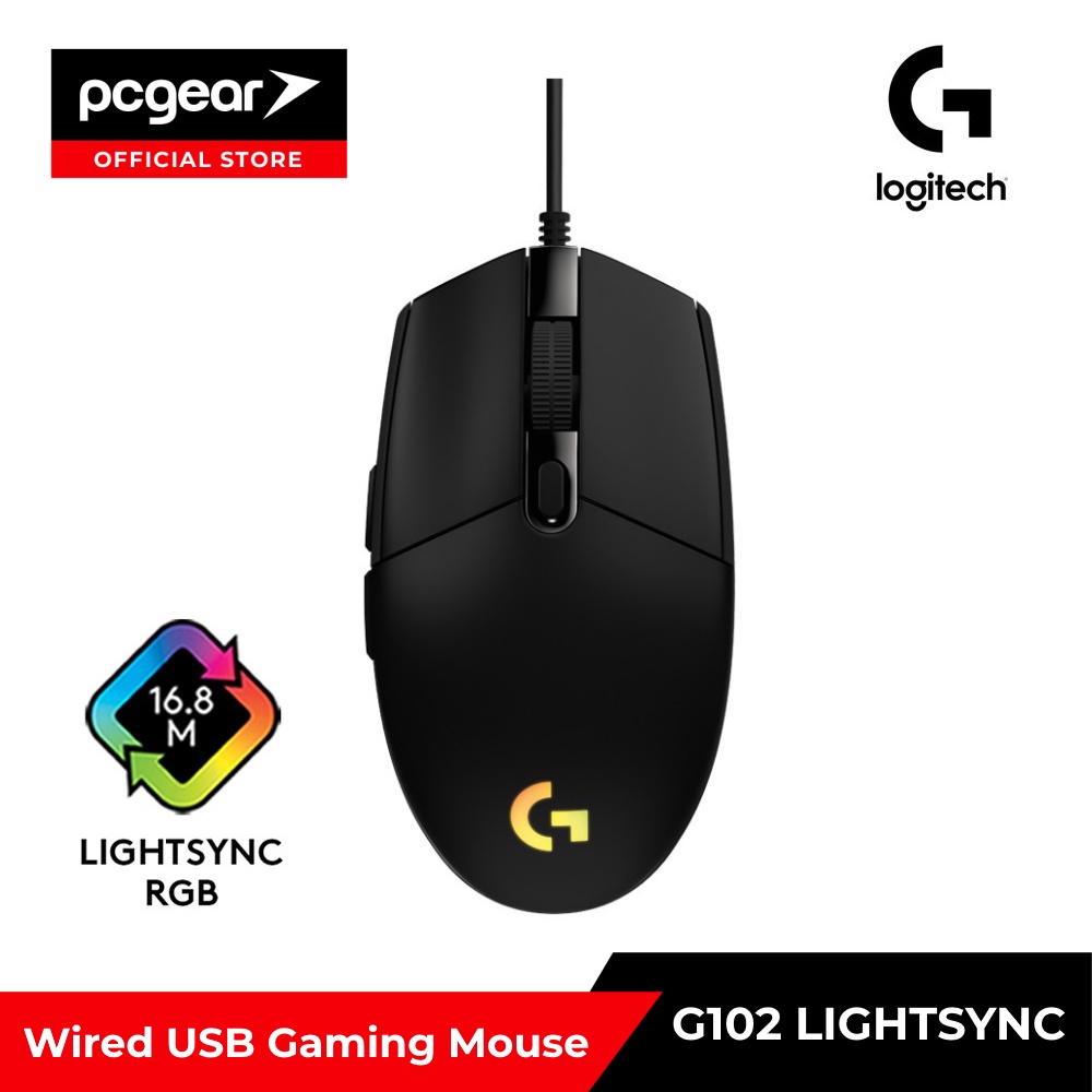 Logitech G102 Lightsync Gaming Mouse with Customizable RGB Lighting/6 Programmable Buttons ...
